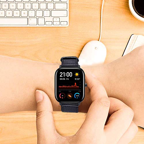 ViCRiOR for Amazfit Bip/Bip 3 Pro/Bip U Pro Bands, Premium Soft Nylon Replacement Strap Watch Band for Amazfit GTS/GTS 2 / GTS 2 Mini/GTS 2e / GTS 3/ GTS 4 Mini/GTS 4, Black