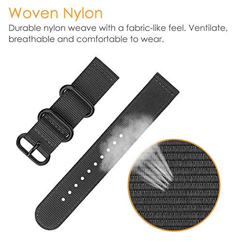 ViCRiOR for Amazfit Bip/Bip 3 Pro/Bip U Pro Bands, Premium Soft Nylon Replacement Strap Watch Band for Amazfit GTS/GTS 2 / GTS 2 Mini/GTS 2e / GTS 3/ GTS 4 Mini/GTS 4, Black