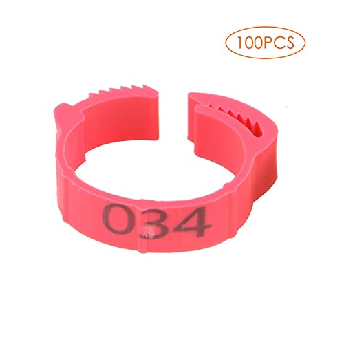 Haokaini 100 Pcs Poultry Leg Rings Chicken Identification Leg Bands Rings Foot Ring Bands Bird Clip Poultry Leg Bands for Pigeon Chicks Bantam Chicken