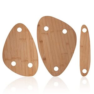 Flat Wine Bottle Cheese Trays Topper Serving Set Picnic Charcuterie Board Floating Cheese Boards Set Wedding Gifts Cutting Serving Platter Tray Solid Bamboo Sealed 3 Piece Extra Large Premium