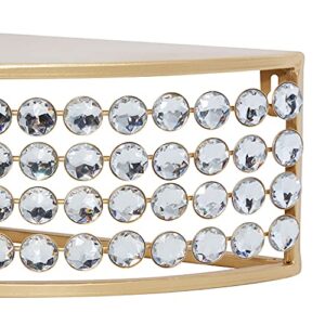 Deco 79 Metal Geometric Wall Shelf with Crystal Embellishments, Set of 2 5", 5"H, Gold