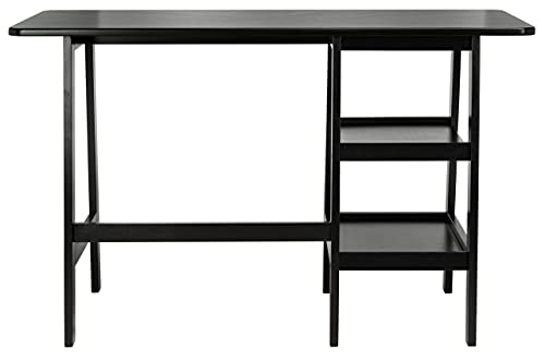 Safavieh Home Collection Sofara 2-Shelf Office Living Room Bedroom Study Foyer Writing Desk DSK1403A, 0, Matte/Black