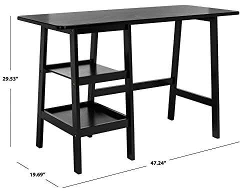 Safavieh Home Collection Sofara 2-Shelf Office Living Room Bedroom Study Foyer Writing Desk DSK1403A, 0, Matte/Black