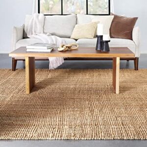 Well Woven Lani Boucle Hand-Woven Jute Farmhouse Solid Pattern Natural Chuncky-Textured 8' x 10' Area Rug