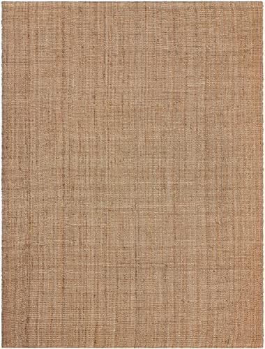 Well Woven Lani Boucle Hand-Woven Jute Farmhouse Solid Pattern Natural Chuncky-Textured 8' x 10' Area Rug