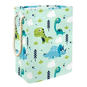 deyya waterproof laundry baskets tall sturdy foldable cute dinosaurs print hamper for adult kids teen boys girls in bedrooms bathroom