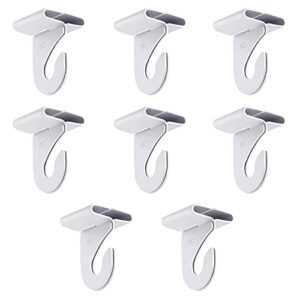 gansita 8 pair drop ceiling hooks for hanging,white heavy duty ceiling hooks,metal t-bar hooks,suspended ceiling tile hook ceiling clips for home classroom grid office & decorations