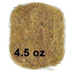 lucky interests coconut fiber, 4.5oz. comfortable bedding for small birds and animals, nest material for nest building, hideouts, plants and upholstery