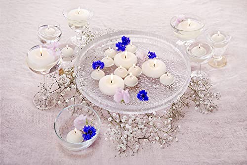 BOLSIUS Unscented Floating Candles - Pure Rich Creamy 3" White, Set Of 12 - European Quality - Imbue Breathtaking Ambiance for Romantic Wedding Centerpieces, Decorations, Events, Pool, Holiday Parties