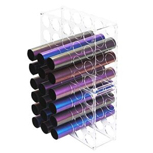 vinyl roll storage 40-holes vinyl storage rack for craft room vinyl roll holder for up to 40 vinyl rolls, acrylic material (2-pack)