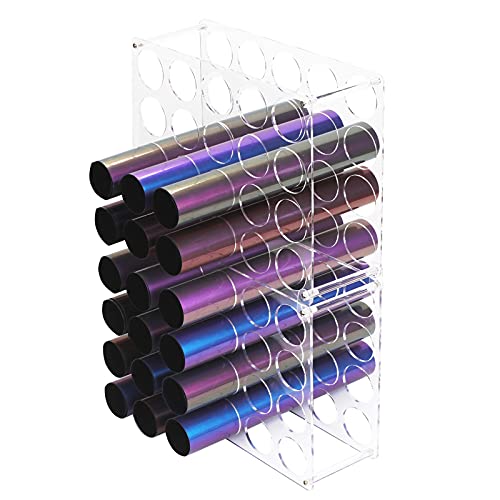 Vinyl Roll Storage 40-Holes Vinyl Storage Rack for Craft Room Vinyl Roll Holder for up to 40 Vinyl Rolls, Acrylic Material (2-Pack)