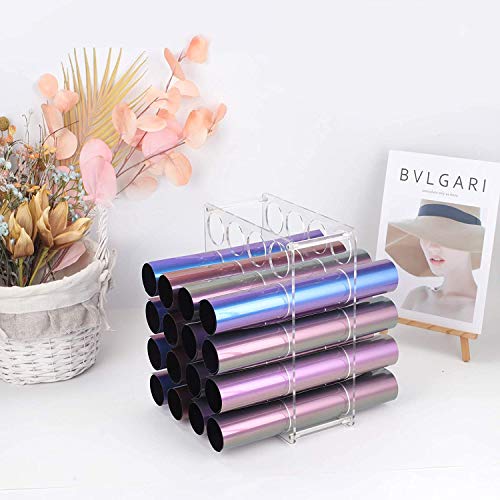 Vinyl Roll Storage 40-Holes Vinyl Storage Rack for Craft Room Vinyl Roll Holder for up to 40 Vinyl Rolls, Acrylic Material (2-Pack)