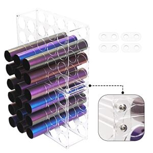 Vinyl Roll Storage 40-Holes Vinyl Storage Rack for Craft Room Vinyl Roll Holder for up to 40 Vinyl Rolls, Acrylic Material (2-Pack)