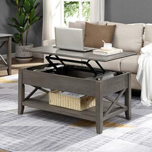 FirsTime & Co. Gray Allendale Lift Top Coffee Table for Living Room, Home Office, Wood, 39 x 19 x 21.5 inches