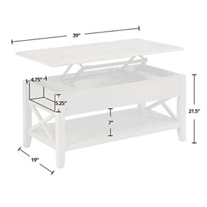 FirsTime & Co. Gray Allendale Lift Top Coffee Table for Living Room, Home Office, Wood, 39 x 19 x 21.5 inches