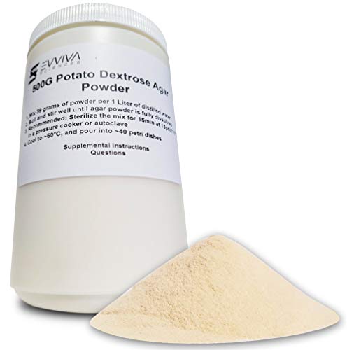 Potato Dextrose Agar Powder 500 Grams - Evviva Sciences - Makes 550 to 600 Agar Petri Dishes - Premium Performance - Excellent for Mold & Fungus - Great for Mushrooms & Science Projects