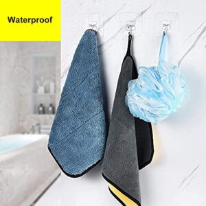 DKKO Wall Hooks Adhesive Hanger Transparent Reusable Seamless Hooks for Hanging Heavy Duty Sticky Wall Hooks for Bathroom Kitchen Office Window 10 Pack