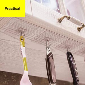 DKKO Wall Hooks Adhesive Hanger Transparent Reusable Seamless Hooks for Hanging Heavy Duty Sticky Wall Hooks for Bathroom Kitchen Office Window 10 Pack