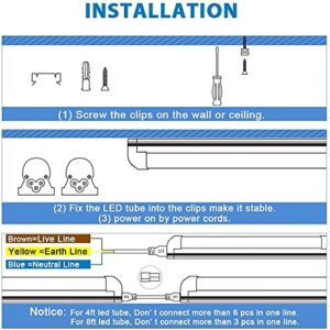 ELEKICO LED Shop Light 4FT, 50W 7200LM 5000K V Shape 4' Led Shop Light, Super Bright Linkable Shop Lights, Hight Output T8 LED Tube Lights, LED Shop Lights for Garage 4 Foot with Plug 10 Pack