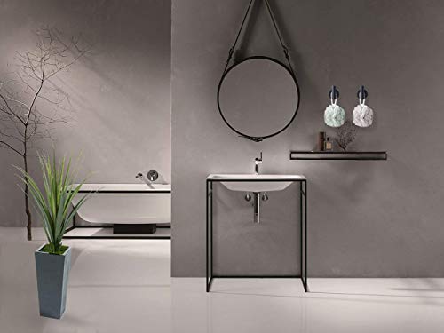 TocTen 16 inch Towel Rack for Bathroom + 4 Pack Towel Hooks Wall Mounted, Made of Thicken SUS304 Stainless Steel Material (Matte Black)