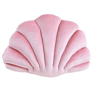 patty both seashell decorative pillow velvet seashell throw pillow, sea shell shaped throw pillow decorative pillows for bed couch home office decor (pink, small(12.8*10in 0.3kg))