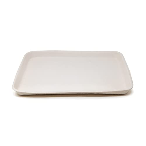 Pactiv 9x12 Inch Disposable Food Tray Made with a Fiber Blend Designed for Schools or Snack Bars | 250 Trays per Case, Beige