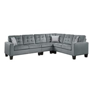 lexicon leighton fabric reversible sectional sofa, gray