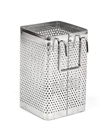 LENITH Kitchen Utensil Chopsticks Perforated Holder with Hooks - Stainless Steel Storage for Organizer Dishwasher Safe (Small Square)