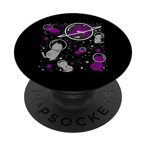 Asexual Cat in Space Asexual Pride PopSockets Swappable PopGrip