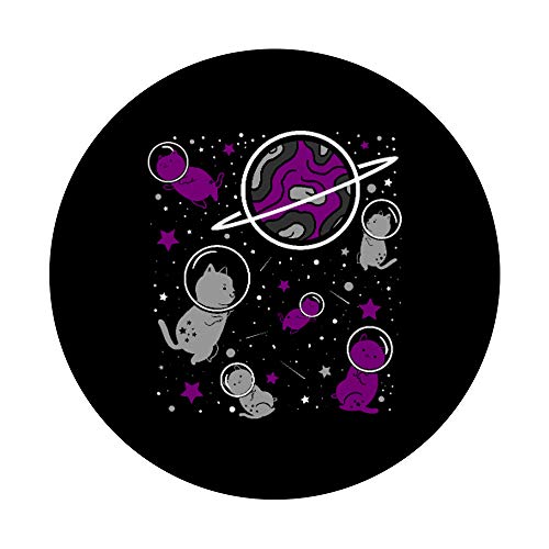 Asexual Cat in Space Asexual Pride PopSockets Swappable PopGrip