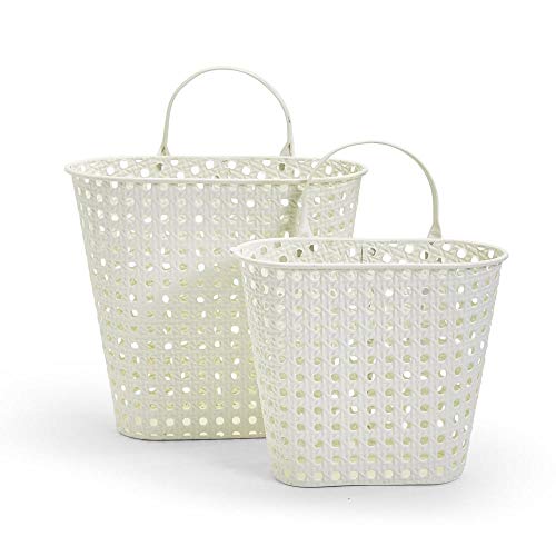 Two's Company Cane Webbing Pattern Set of 2 Decorative Baskets