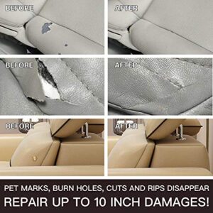 Neutral Color Leather Repair Kit for Furniture, Car Seats, Sofa, Jacket and Purse. PU Leather Repair Paint Gel. Repair Tears & Burn Holes. Provide Color Matching Guide & Super Easy Instructions