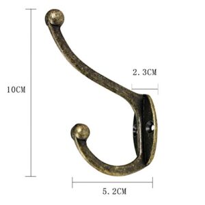 Retro Clothes Hook, Vintage Bronze Zinc Alloy Double Leg Coat Hanger