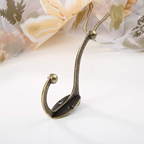 Retro Clothes Hook, Vintage Bronze Zinc Alloy Double Leg Coat Hanger