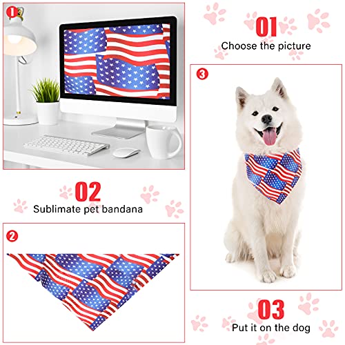 15 Pieces Sublimation Pet Bandana Heat Transfer Washable Triangle Dog Scarf Sublimation Blank DIY Triangle Dog Bib Heat Press Pet Triangle Bibs Kerchief Accessories for Dogs Puppy Cats