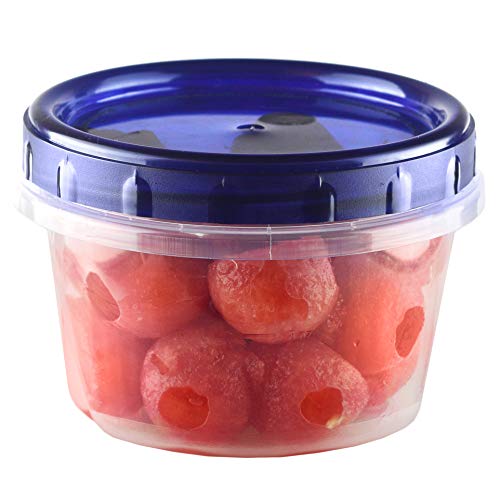 [16 Oz 5 Ct - 32 Oz 3 Ct Combo Pk] Combo Twist Top Food Kitchen Storage Containers Leak-Proof Airtight Soup Storage Canisters with Screw & Seal Lids BPA-Free Stackable Reusable 16 and 32-Ounce