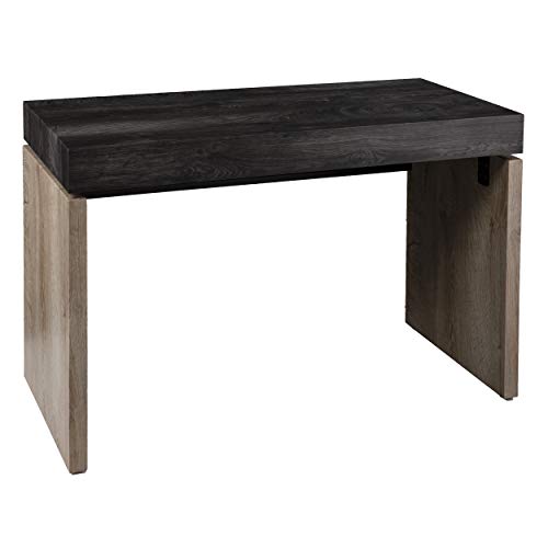 SEI Furniture Hapsford Desk, Standard, Black, Natural