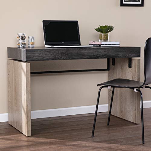 SEI Furniture Hapsford Desk, Standard, Black, Natural