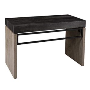 SEI Furniture Hapsford Desk, Standard, Black, Natural