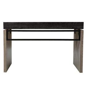 SEI Furniture Hapsford Desk, Standard, Black, Natural