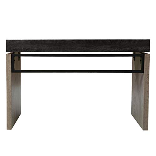 SEI Furniture Hapsford Desk, Standard, Black, Natural