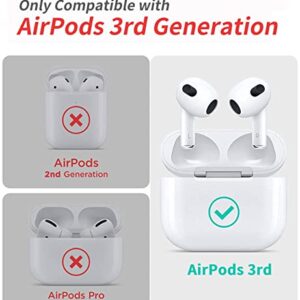 KEVKEEK Compatible with Airpods 3rd Generation Case for Men, Waterproof for AirPods 3 Case Cover Women,[Full-Body Drop Protection],[Double Secure Lock] Designed for Airpods Case 3rd Generation Black