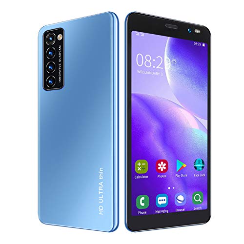 Unlocked Smartphone, Rino4 Pro Android Cell Phones Unlocked, 6.1in Full Screen, 1GB RAM 8GB ROM, 2200mAh Battery, 128GB Extension, Dual SIM, Face ID & Finger Reader, Global Version(Blue)