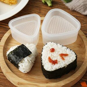 AYCCNH 4 Pack Sushi Maker Kit, Non Stick Musubi Maker with Little Rice Paddle, Onigiri Triangle Sushi Press (Large & Small), Donut Rice Shaper Mold DIY Tool