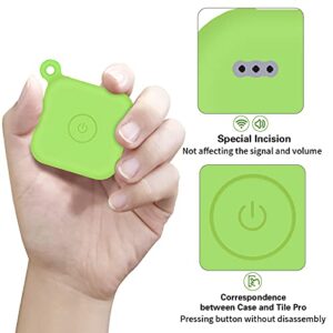 EVAHOM Silicone Case with Keychain for Tile Pro Tracker, 2 PCS Tile Pro Cover Case with Lightweight Waterproof and Anti-Scratch Protective Sleeve, Thin Case Easy to Carry and Green Glow in The Dark