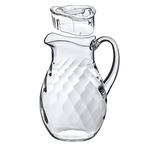 Amazing Abby - Bubbly Whirly - Acrylic Pitcher (72 oz), Clear Plastic Water Pitcher with Lid, Fridge Jug, BPA-Free, Shatter-Proof, Great for Iced Tea, Sangria, Lemonade, Juice, Milk, and More