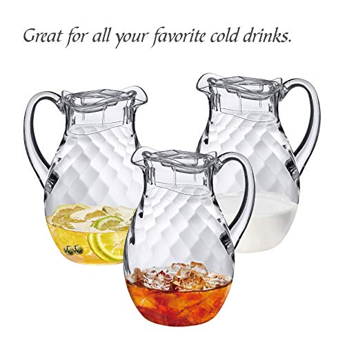 Amazing Abby - Bubbly Whirly - Acrylic Pitcher (72 oz), Clear Plastic Water Pitcher with Lid, Fridge Jug, BPA-Free, Shatter-Proof, Great for Iced Tea, Sangria, Lemonade, Juice, Milk, and More