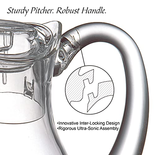 Amazing Abby - Bubbly Whirly - Acrylic Pitcher (72 oz), Clear Plastic Water Pitcher with Lid, Fridge Jug, BPA-Free, Shatter-Proof, Great for Iced Tea, Sangria, Lemonade, Juice, Milk, and More