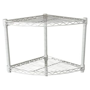 Juggernaut Storage White 5-Tier Corner Steel Wire Shelving Unit (14 in. W x 47 in. H x 14 in. D), WSCR141447-5WH