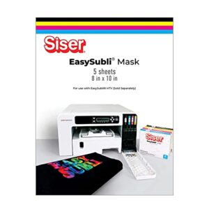 siser easysubli mask transfer tape 8" x 10" - 5 pack (for use with easysubli htv)